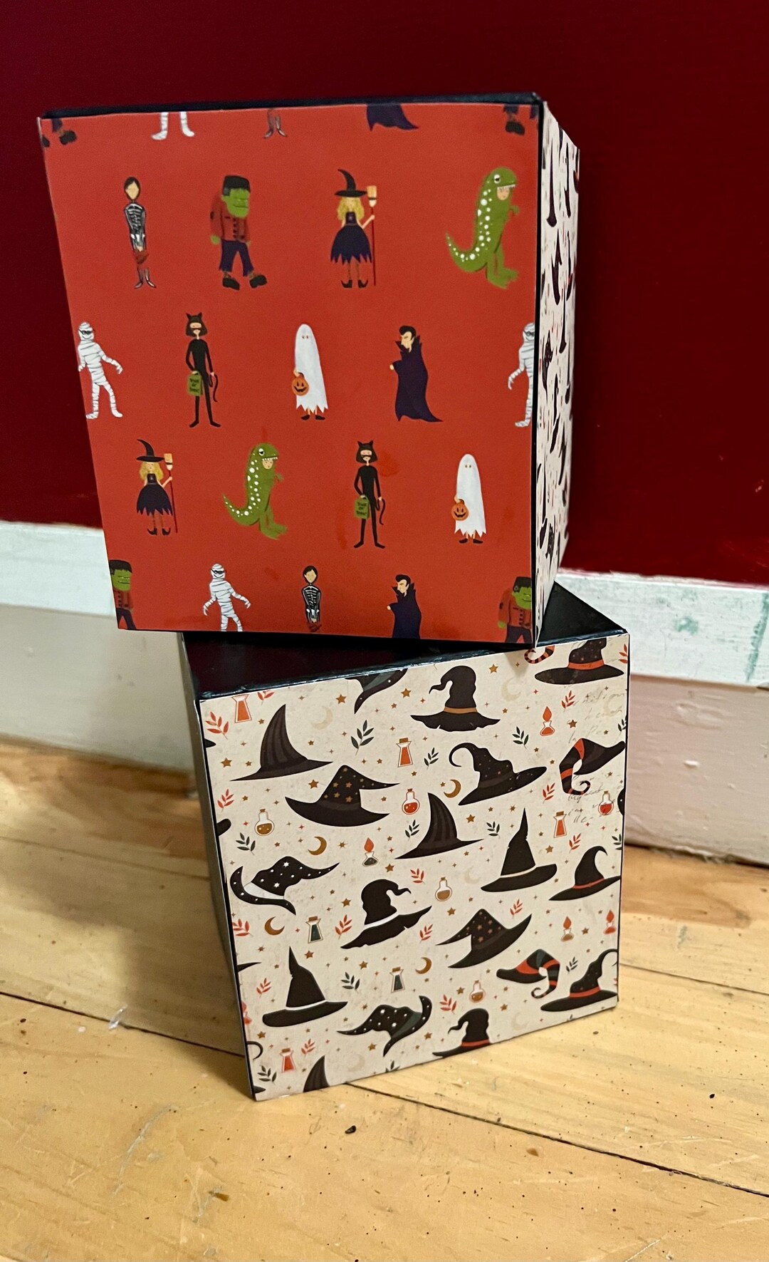 Halloween Themed Tissue Box Cover, Witch Hats , Bats, Monsters, Home ...