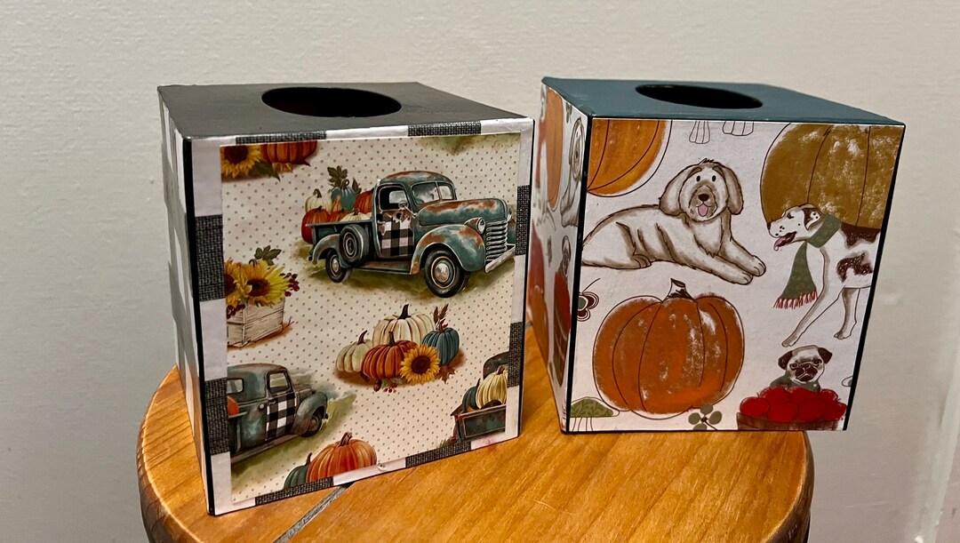 Fall Tissue Box Cover, Home Decor, Home Accent, Buffalo Plaid Fall ...