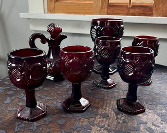 1876 Cape Cod Collection Vintage by Avon Ruby Red Glass MANY OPTIONS ...
