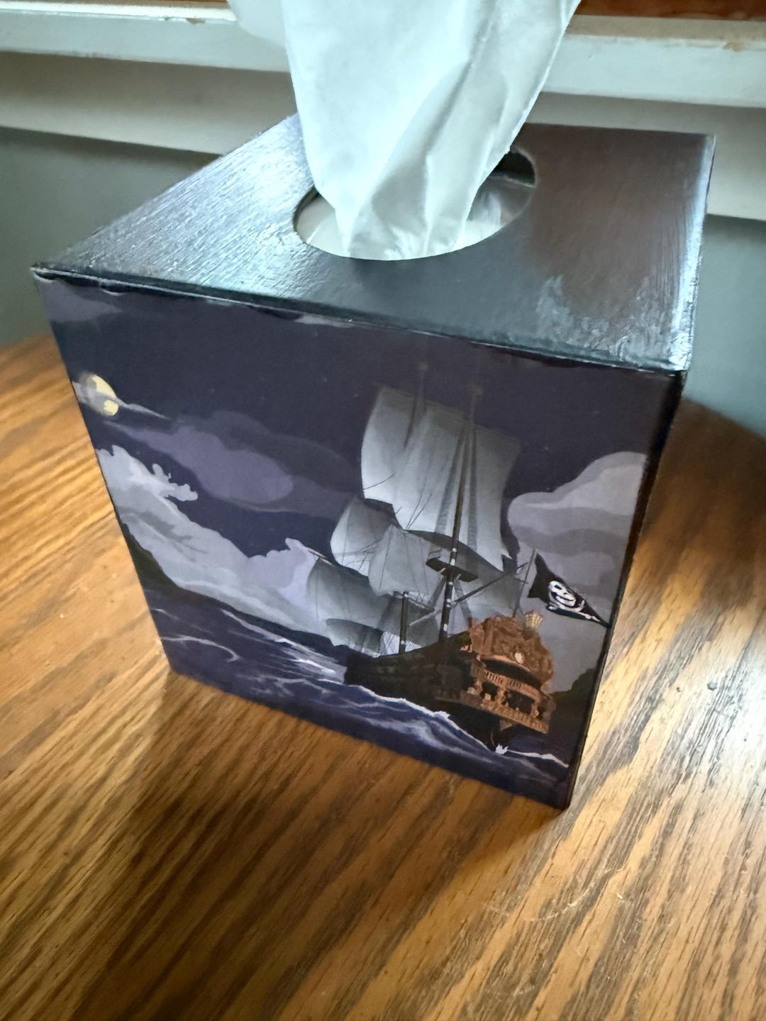 Nautical Tissue Box Cover, Pirate Ship Home Decor, Home Accent, Coastal ...