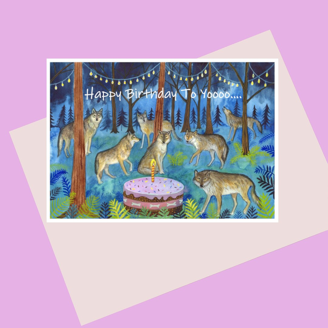 Birthday Wolves is a New Card by Laura Robertson of a Wolf Celebration ...