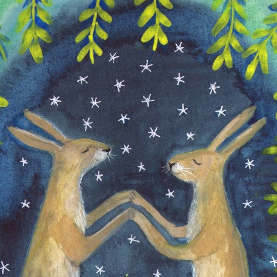 A Pair of Hares Quality A6 Greeting Card Two Hares Dancing - Etsy UK