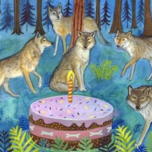 Birthday Wolves is a New Card by Laura Robertson of a Wolf Celebration ...