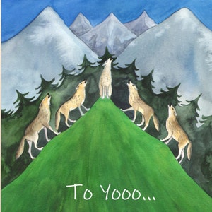 NEW: Wolf A6 Birthday Celebration Card- Featuring a Wolf Pack Howling ...
