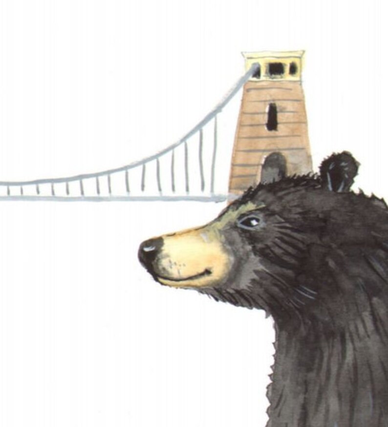 Clifton Suspension Bridge Bears A6 greetings Card for those | Etsy