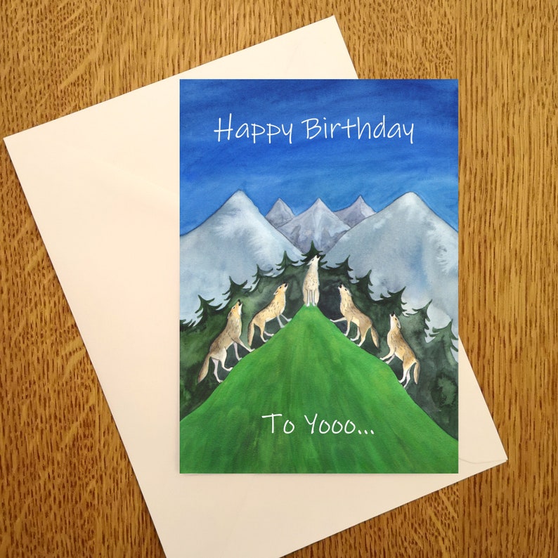 NEW: Wolf A6 Birthday Celebration Card Featuring a Wolf Pack - Etsy