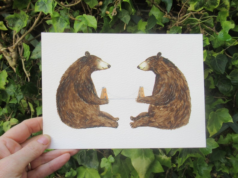 Clifton Suspension Bridge Bears A5 and A4 Size Signed Giclee | Etsy UK