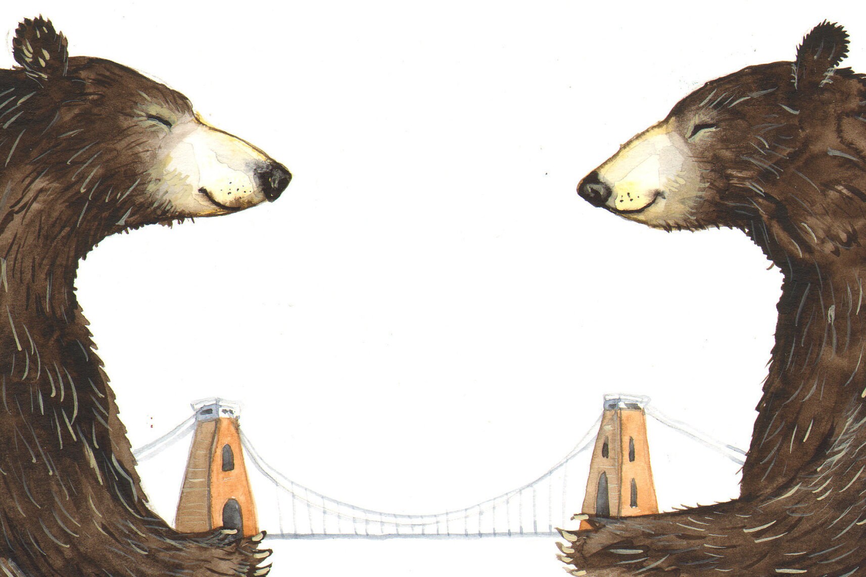 Clifton Suspension Bridge Bears A5 and A4 Size Signed Giclee | Etsy UK