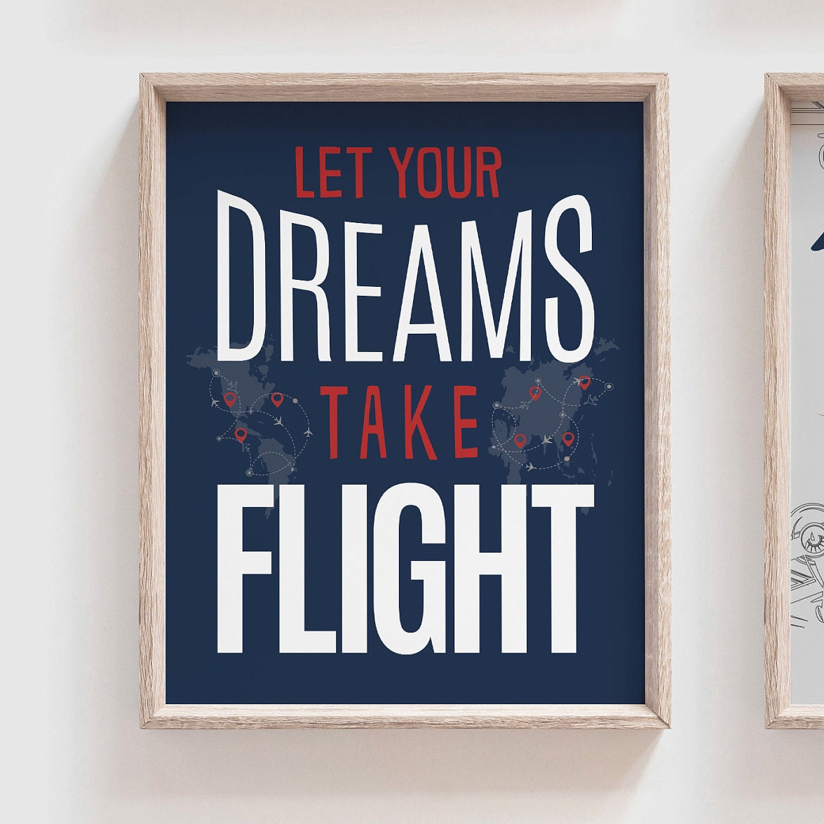 let your dreams take flight boys nursery decor boys Vintage airplanes ...