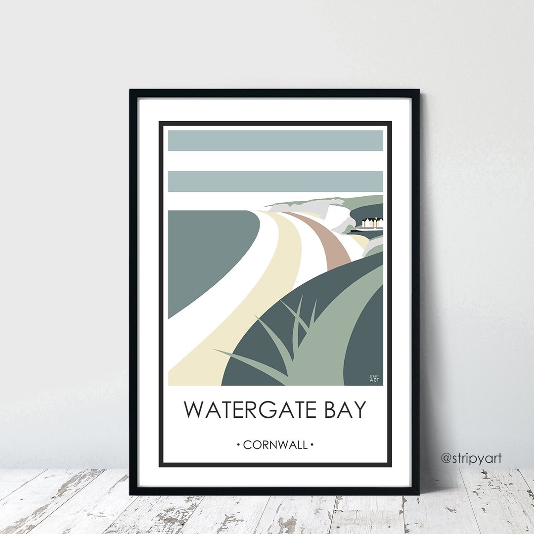 WATERGATE BAY Pink (cornish Beach) Cornwall Word Print. High Quality ...