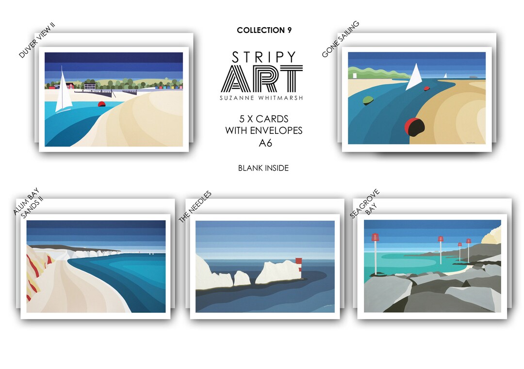 Pack of 5. Isle of Wight ART CARDS. Collection 9. Size A6 - Etsy