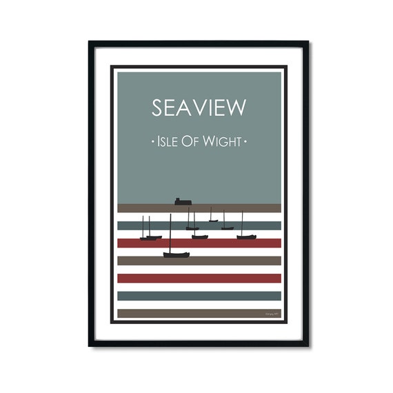 SEAVIEW BOATS RED. Graphic Design Travel Poster. High Quality | Etsy