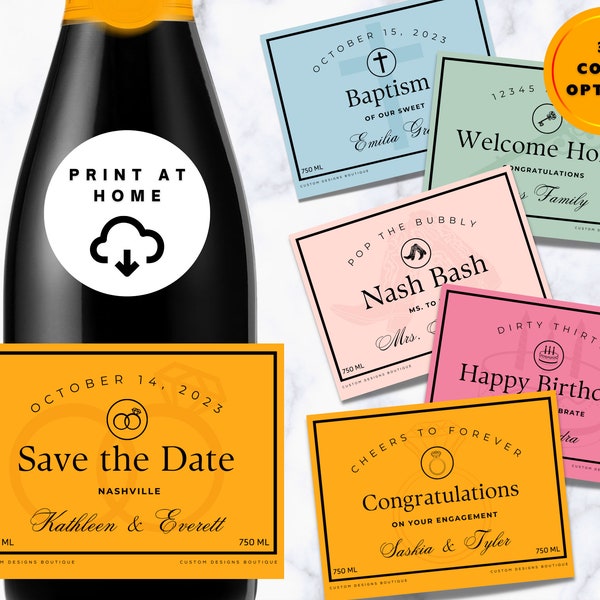 Champagne Labels - Etsy