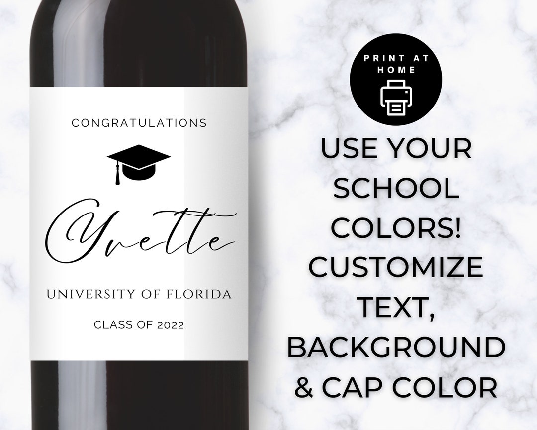 Digital Download, Custom Graduation Wine Label, Custom Wine Labels ...