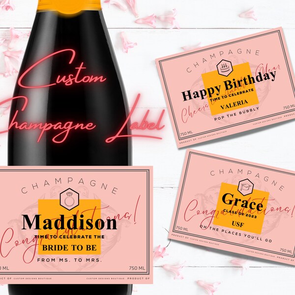 Champagne Labels - Etsy