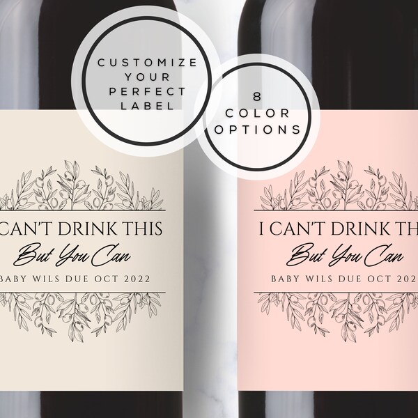 Pregnancy Wine Label Template - Etsy