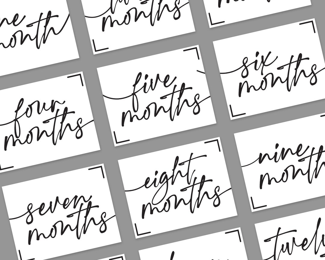 Clean Script Baby Milestone Cards / Instant Download / Printable ...
