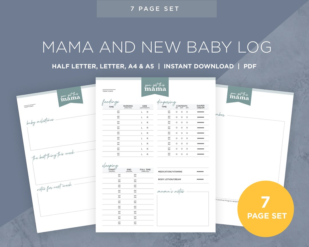 Printable Baby Tracker for New Mom | Nanny Log | Newborn Journal ...