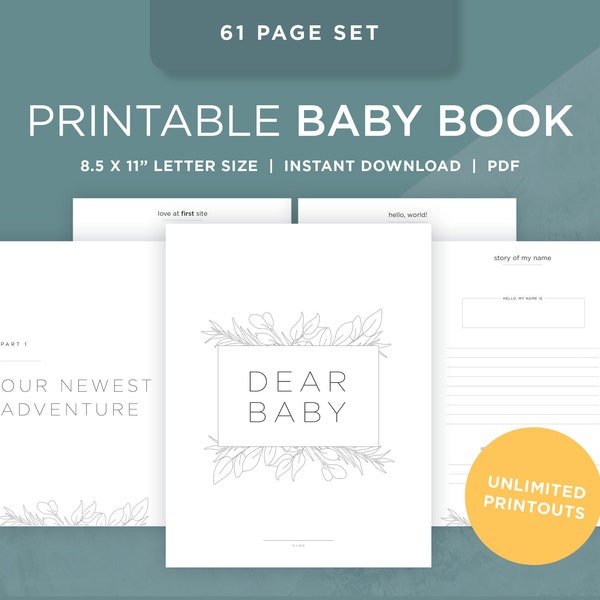 Printable Baby Book - Etsy