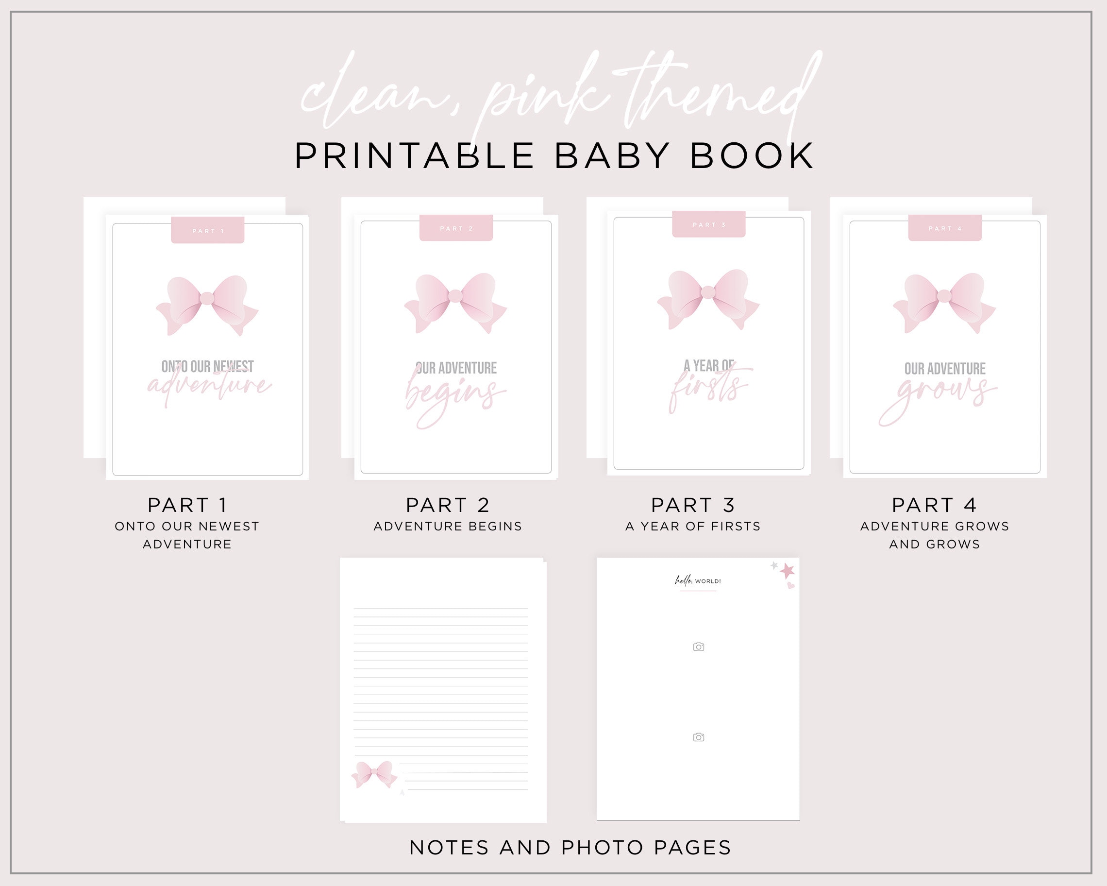 Printable Baby Book Pages / Keepsake Journal for Babys First Year Year ...