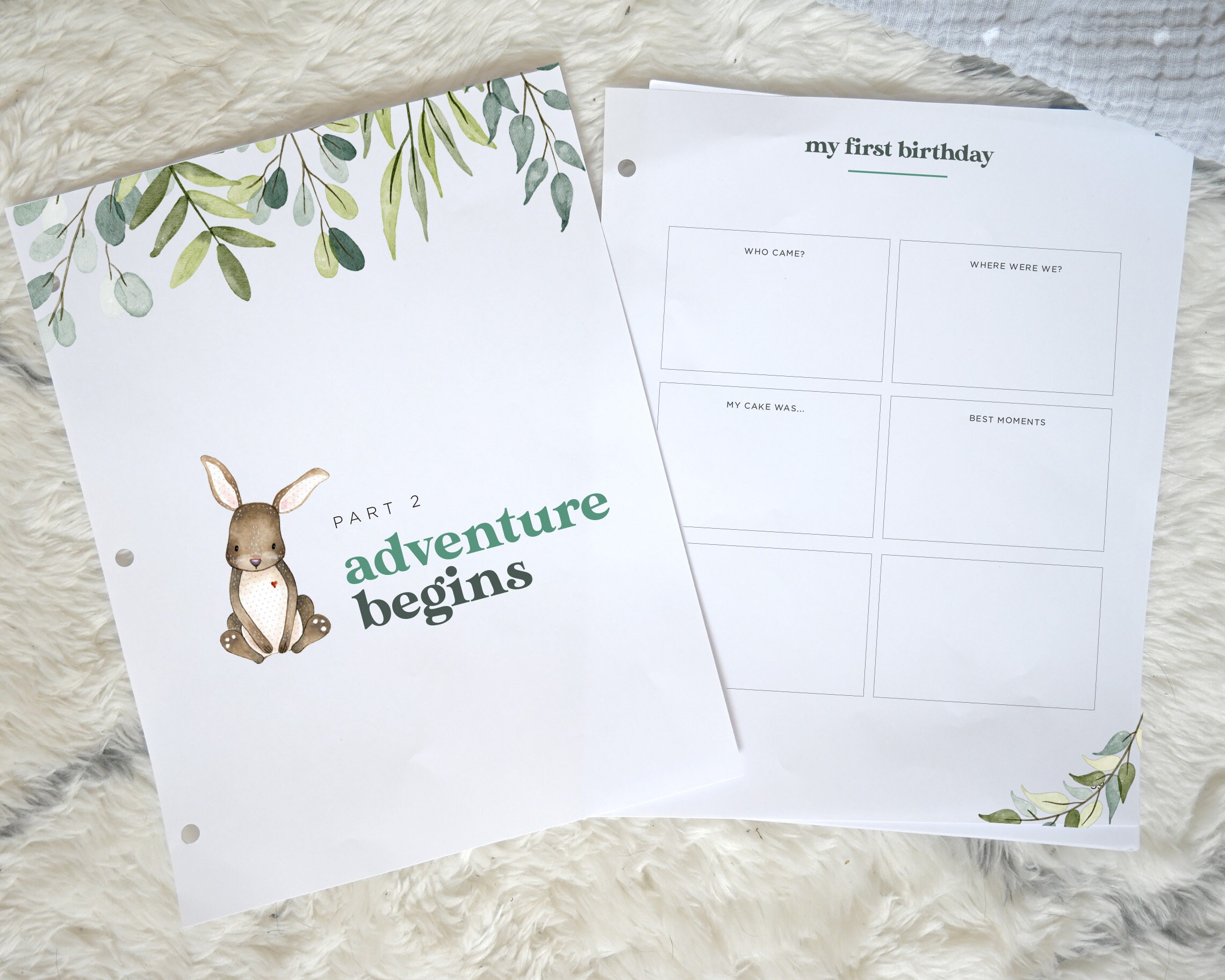 Printable Baby Book Pages / Keepsake Journal for Baby’s First Year ...