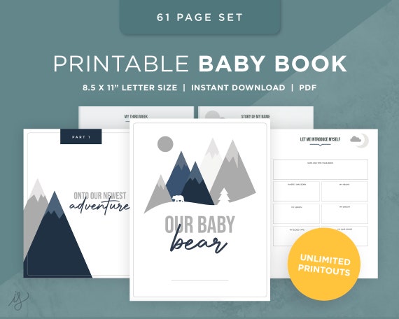 Printable Baby Book Pages / Keepsake Journal for Babys First - Etsy