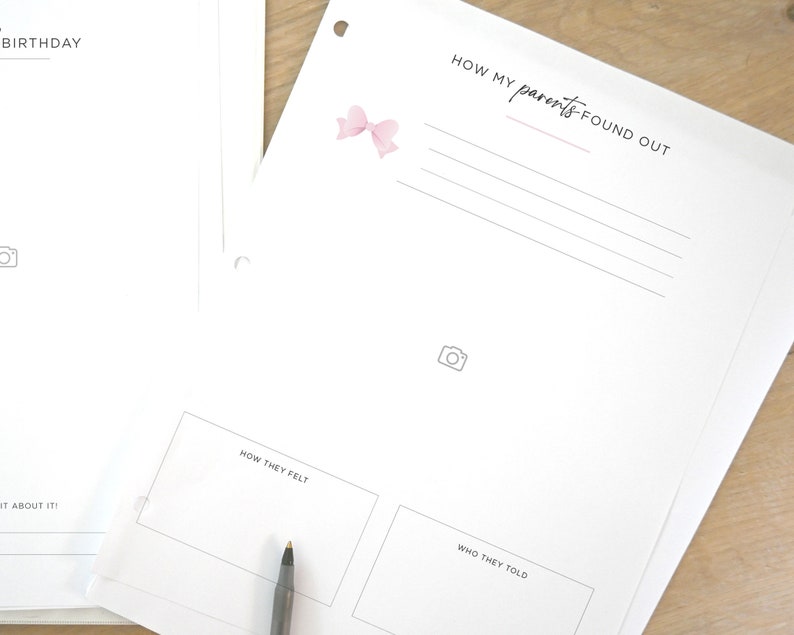 Printable Baby Book Pages / Keepsake Journal for Babys First Year Year ...