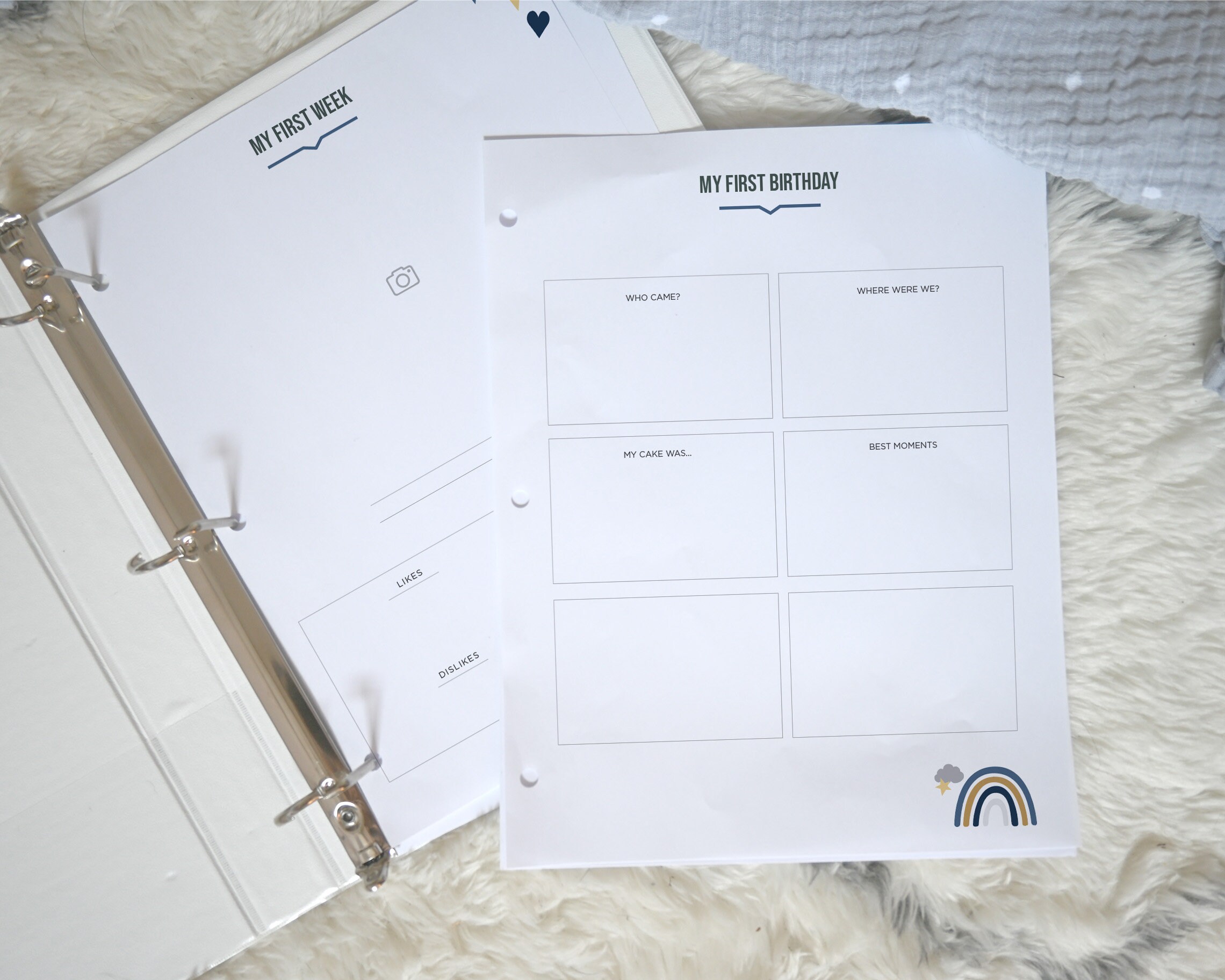 Printable Baby Book Pages / Keepsake Journal for Baby’s First Year ...