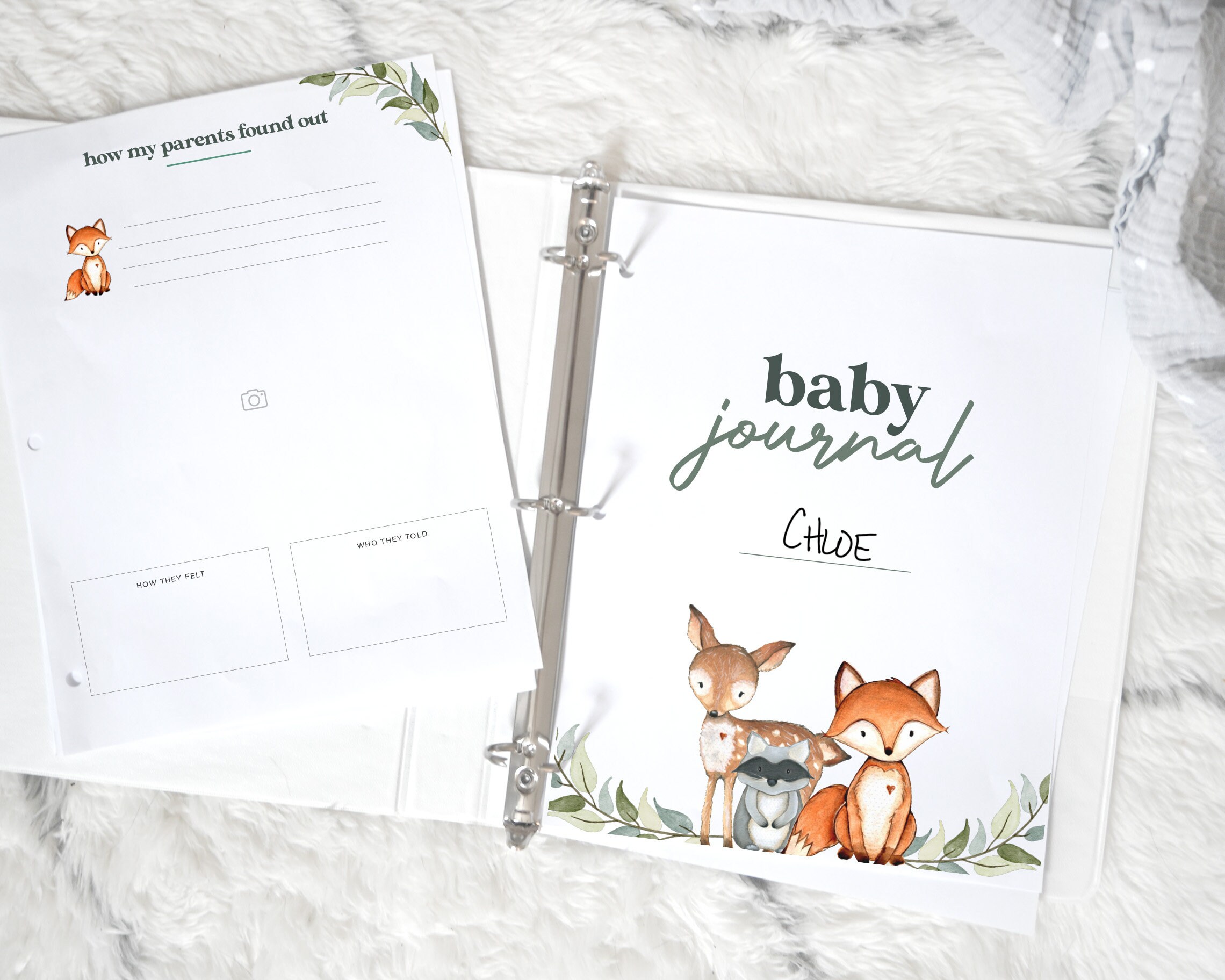 Printable Baby Book Pages / Keepsake Journal for Baby’s First Year ...