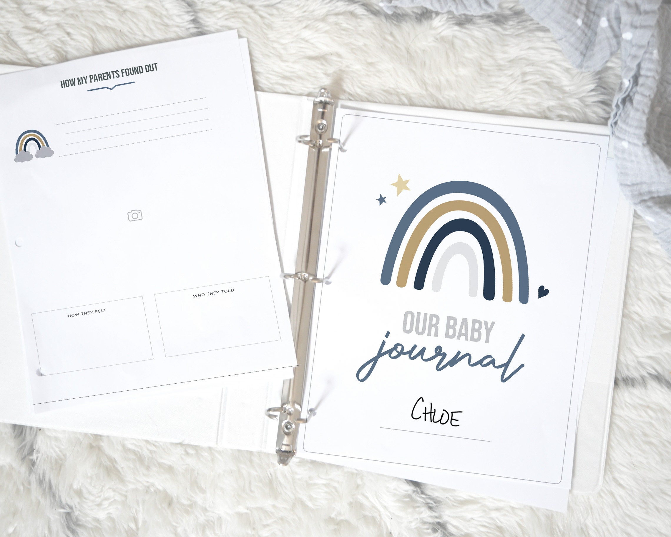 Printable Baby Book Pages / Keepsake Journal for Baby’s First Year ...