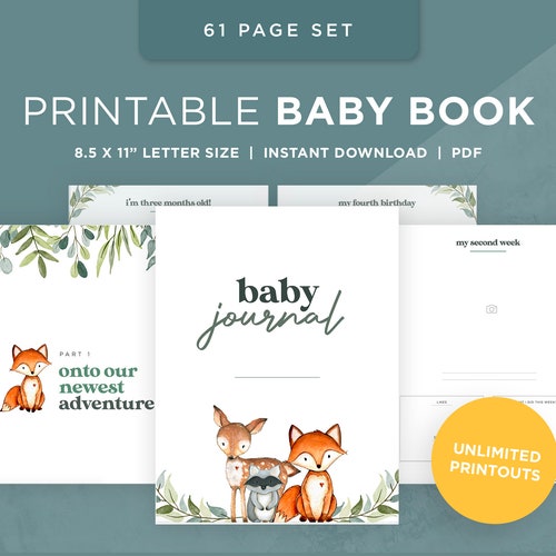 Printable Baby Book // INSTANT DOWNLOAD - Etsy