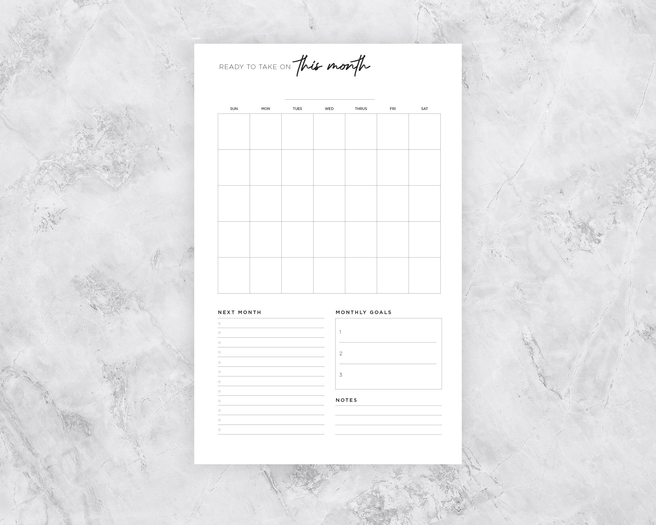 Printable, Blank Daily, Weekly and Monthly Calendar Set to Download ...