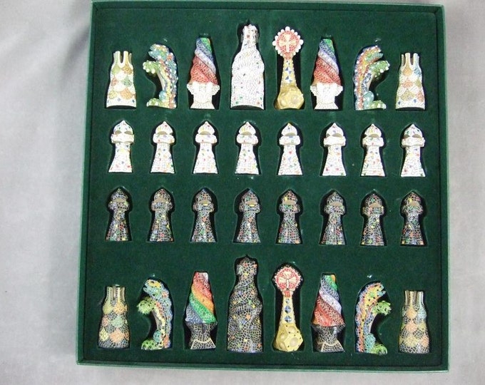 Hand Painted Unique Collectors Chess Set, Large, Gaudi, Barcelona - Etsy