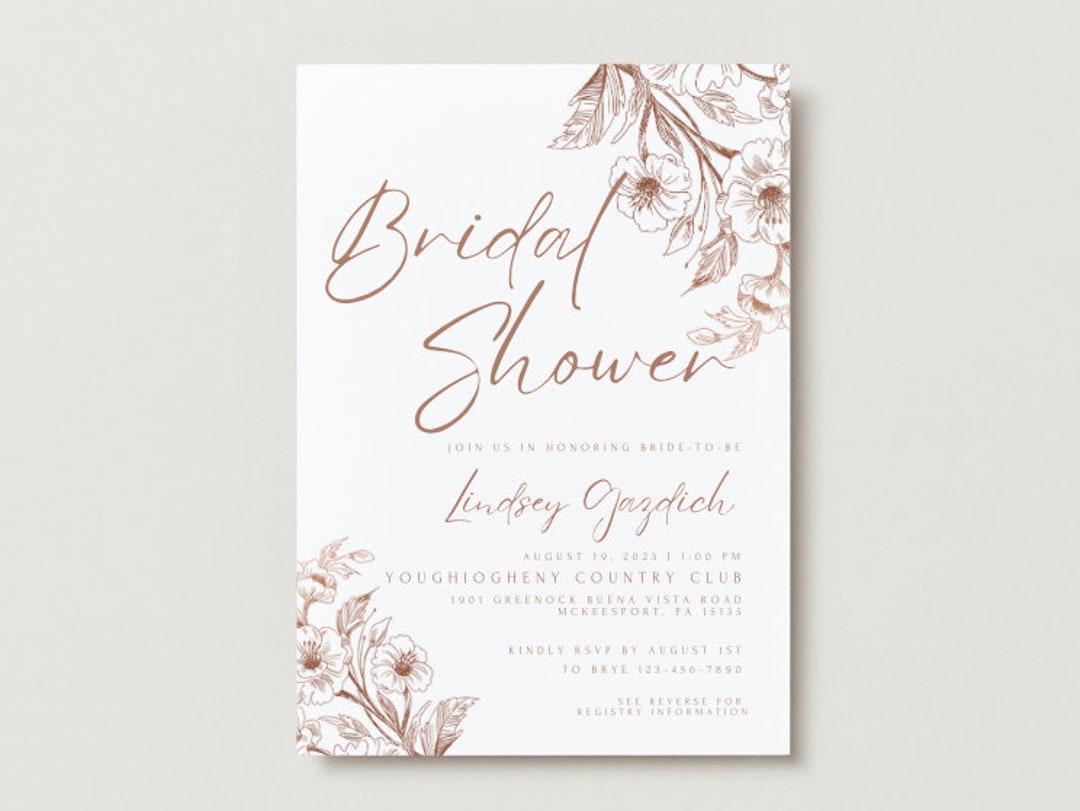 Boho Bridal Shower Invitation, Earthy Bridal Shower Invitation, Shower ...