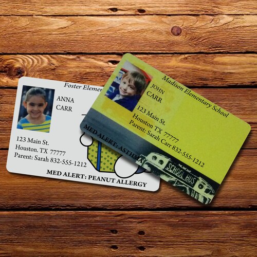 Kids Custom ID Card - Etsy