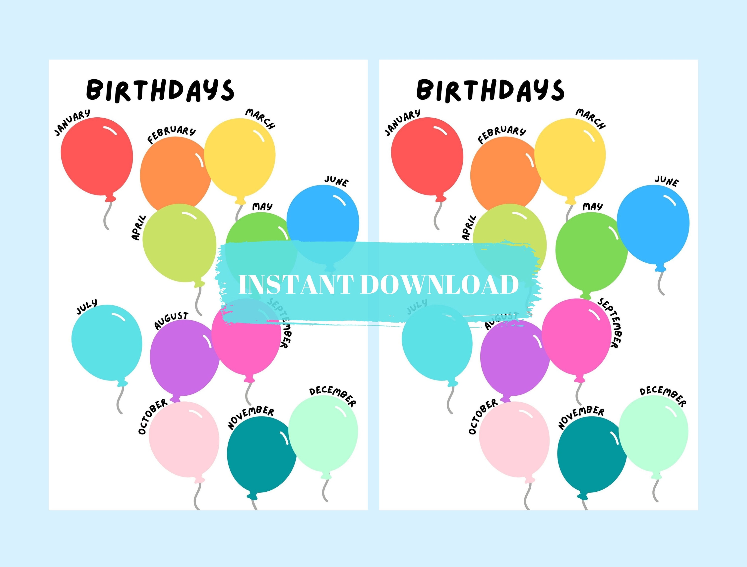 Printable Birthday Planner, Birthday Tracker Printable, Birthday ...
