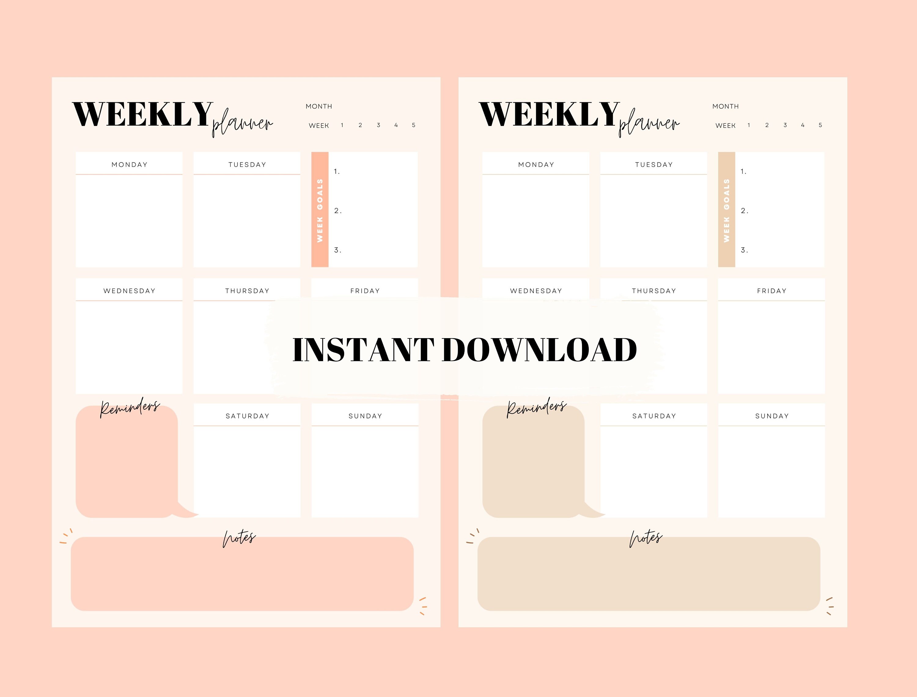 Printable Weekly Planner Task Tracker Printable Planner - Etsy