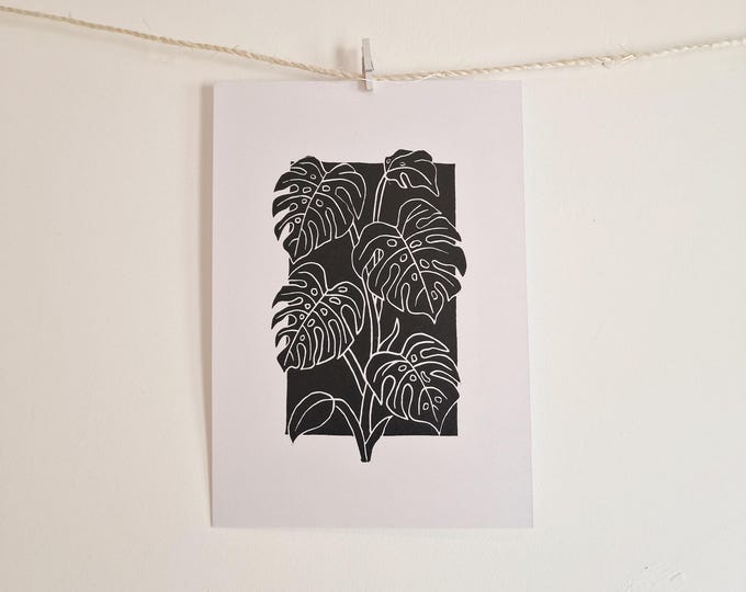 Waterfall and Cave Series 1 | Original Linocut Relief Block Print ...