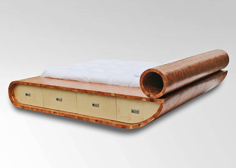 Pontoon Bed Platform bed Modern Bed Reclaimed Wood Bed | Etsy