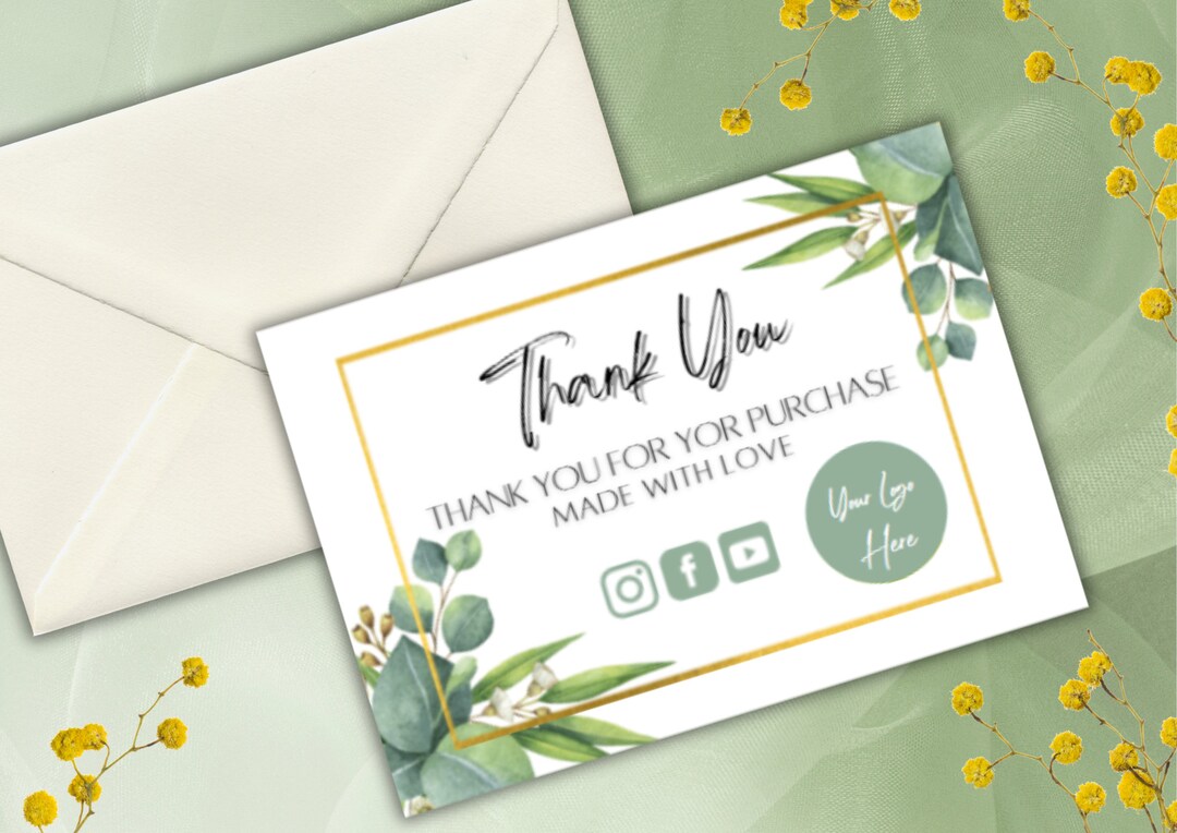 Thank You Card Template for Your Business Package Shipments - Etsy
