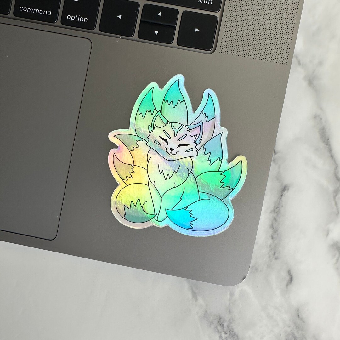 Holographic Kitsune Sticker - Etsy