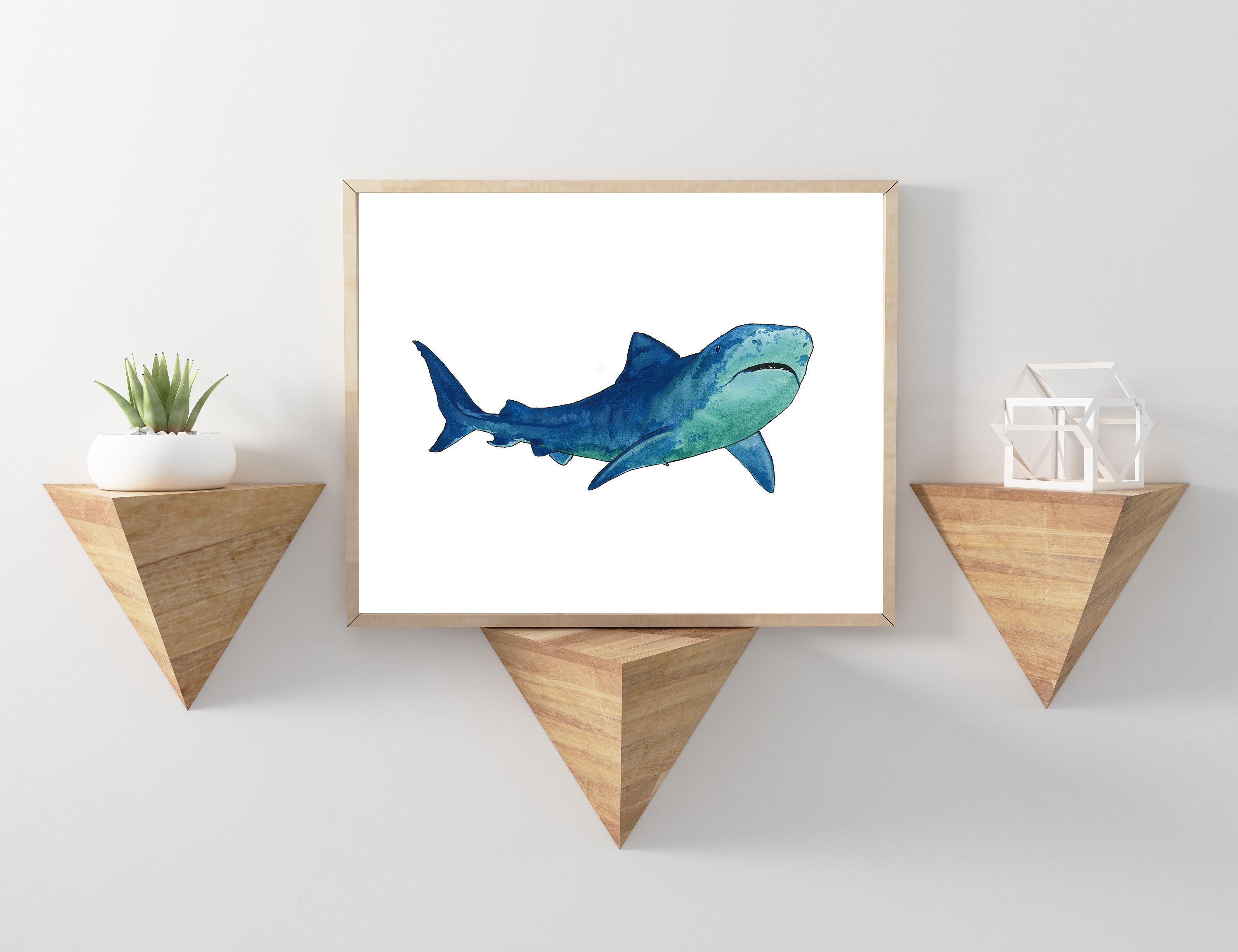 Shark Watercolor Painting Prints - Etsy