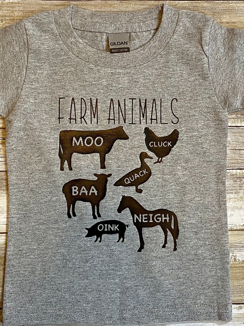 Farm Animal Shirt, Farm Animal Sounds, Farm Kid Shirt, Kids Clothing ...