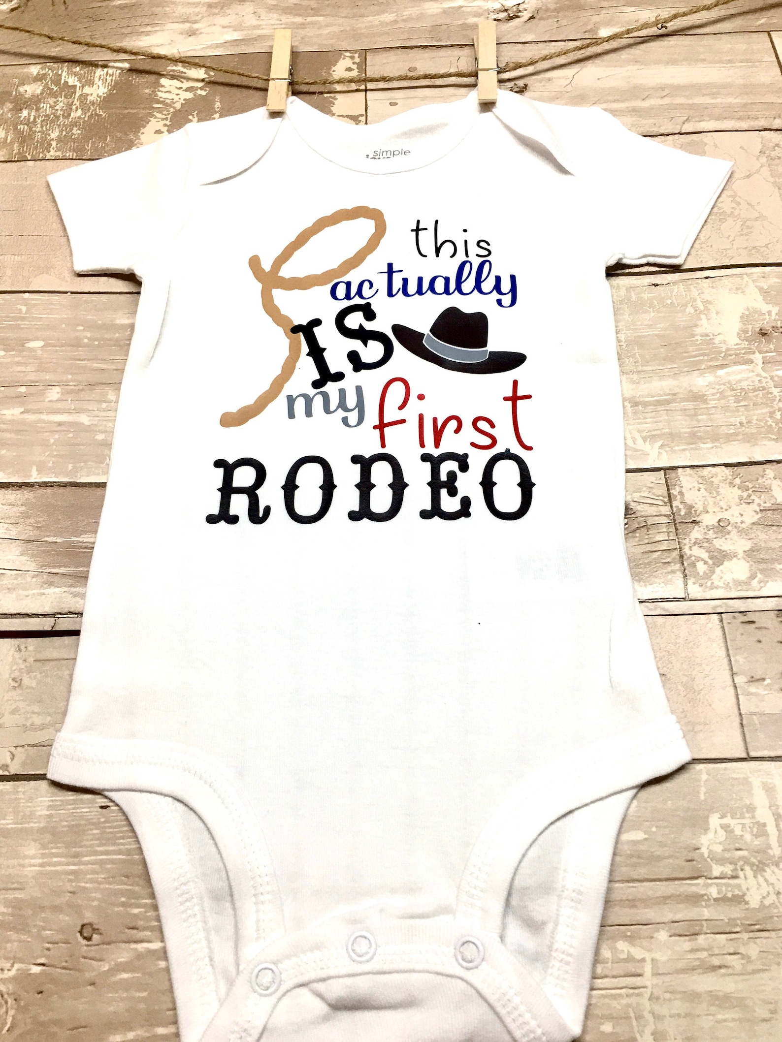 This Actually is My First Rodeo, Rodeo Onesie, Western Onesie, Cowboy ...
