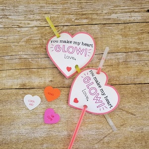 Glow Stick Valentine School Valentines for Kids Classroom Valentine ...