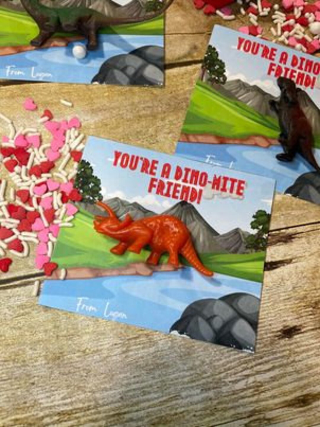 PRINTABLE Dinosaur Valentine Card Kids School Valentine Preschool ...