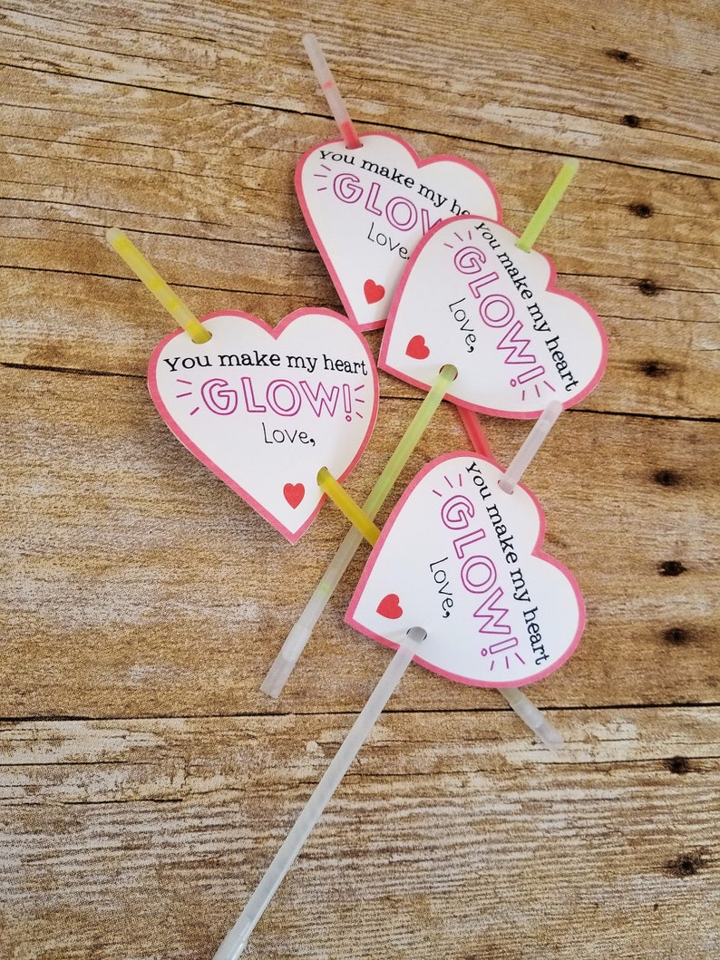 Glow Stick Valentine School Valentines for Kids Classroom | Etsy