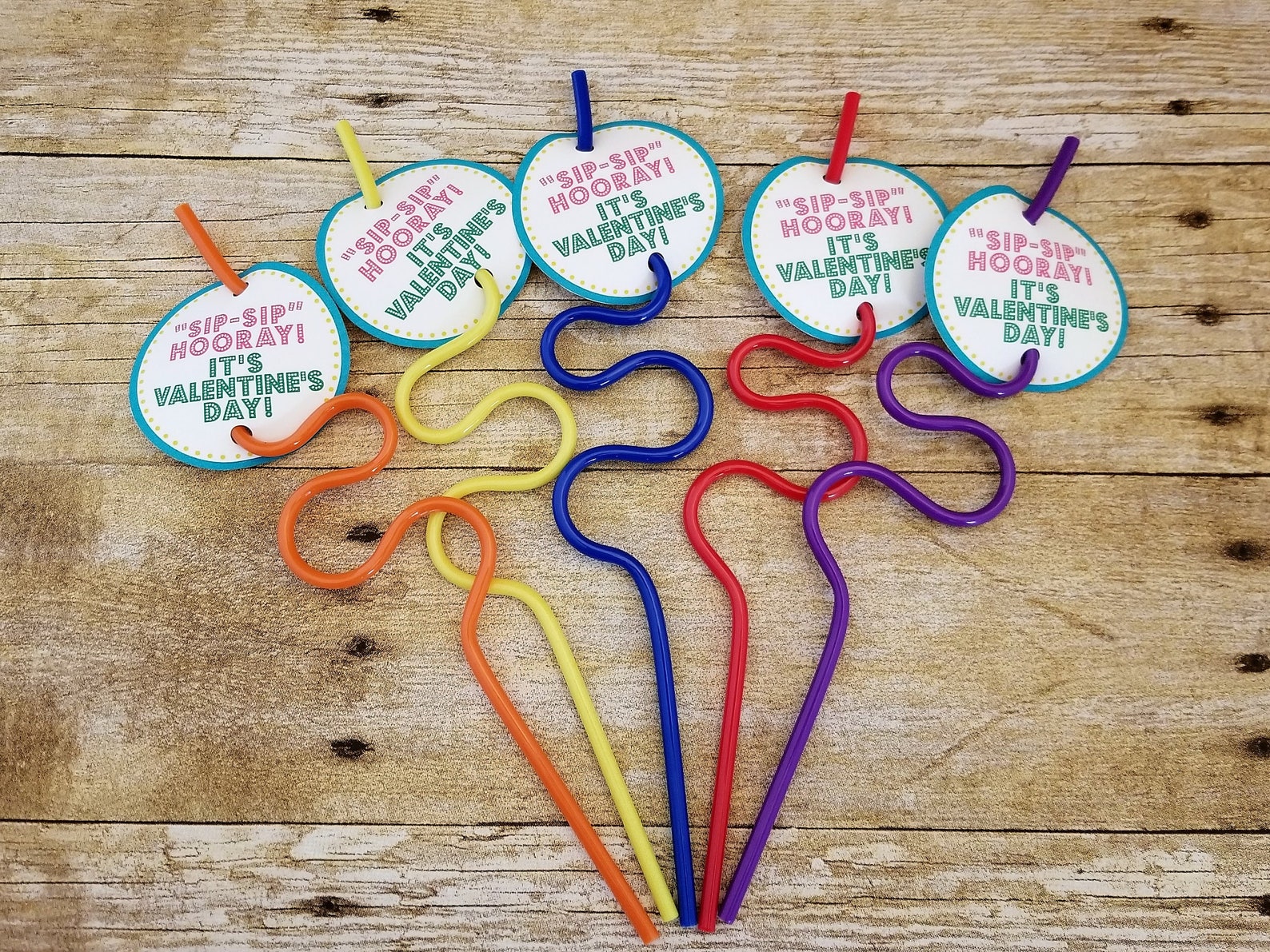 Silly Straw Valentines for Kids Classroom Valentines - Etsy