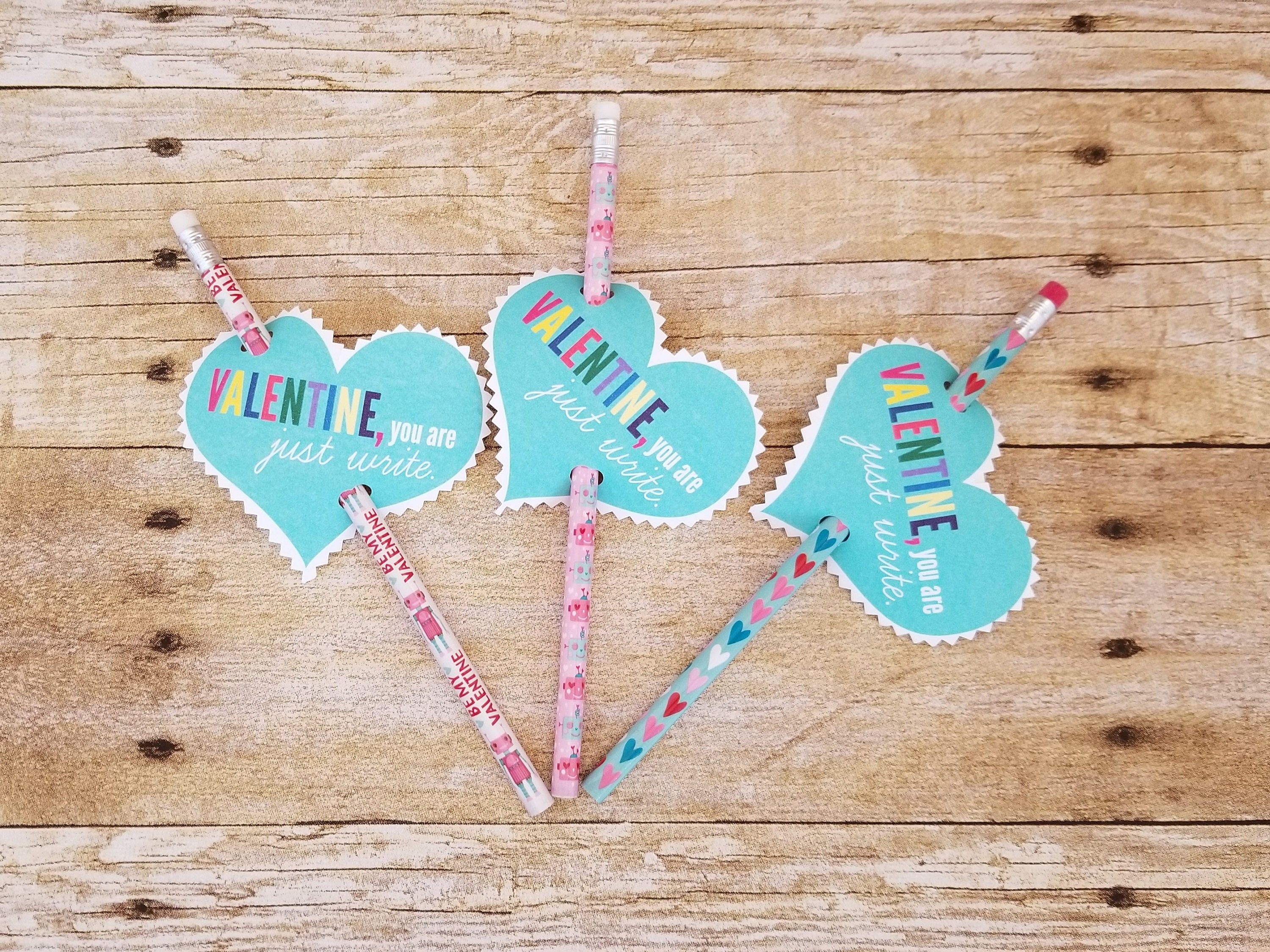 Valentine Pencil Cards Classroom Valentines Preschool | Etsy