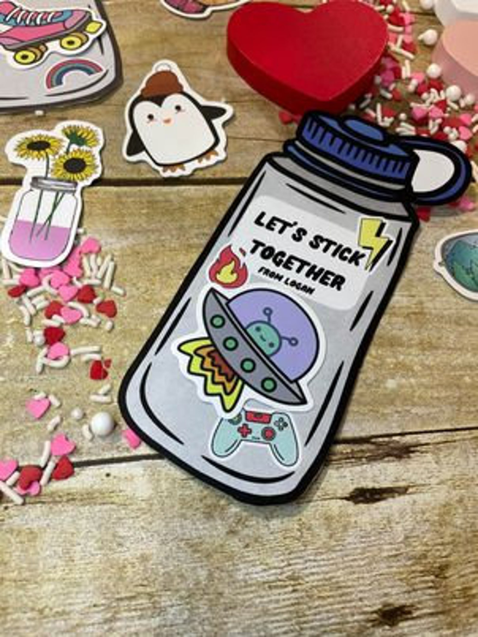 PRINTABLE Vinyl Sticker Water Bottle Valentine Big Kid - Etsy